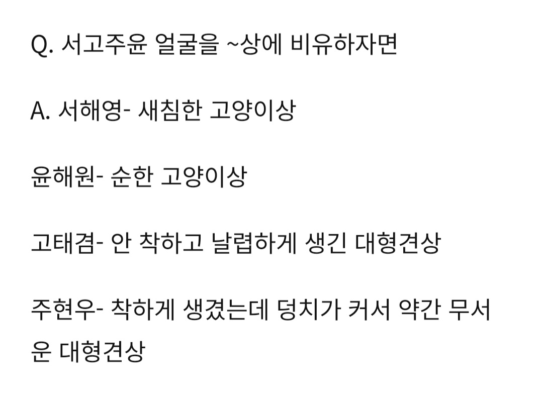 투디갤 소설 논제로섬 캐릭터 설정 보실
