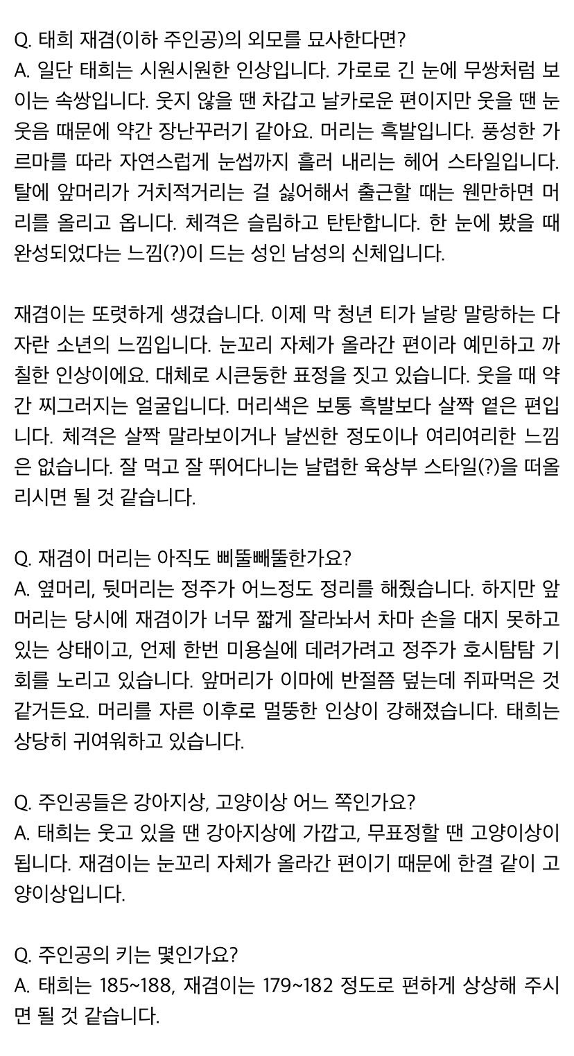 투디갤 소설 혼불 공수 외모묘사